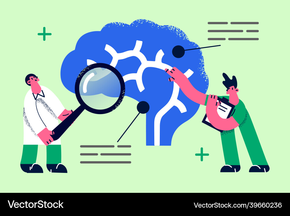 Research of human brain concept Royalty Free Vector Image