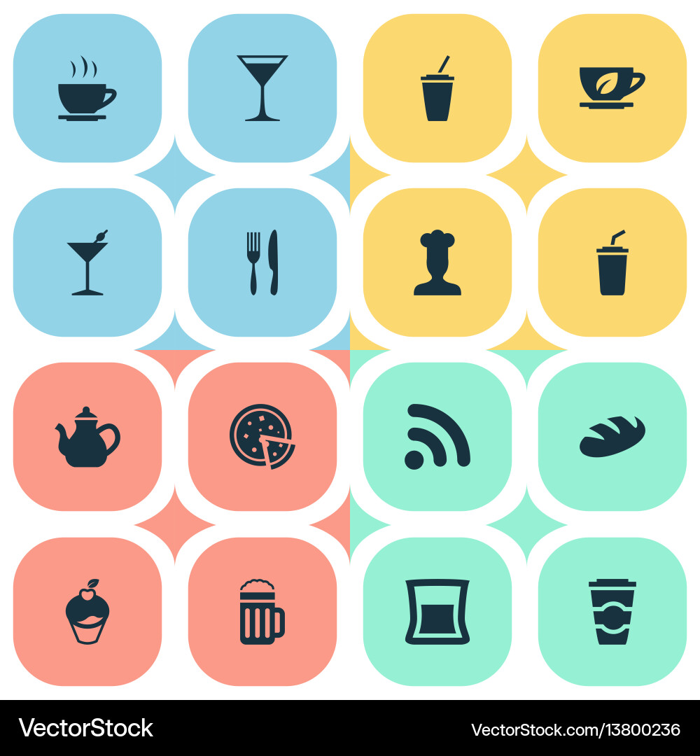 Set of simple beverage icons Royalty Free Vector Image