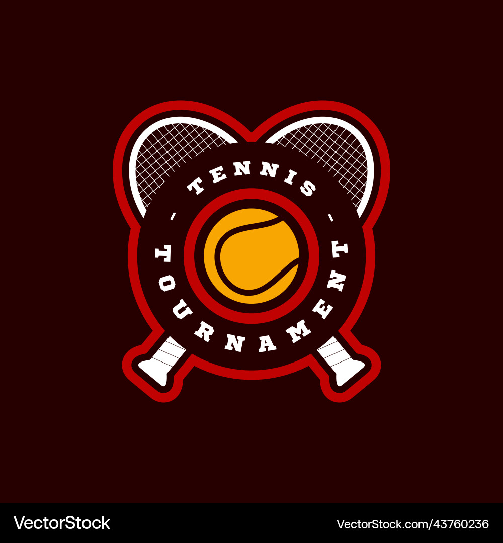 Tennis modern professional sport typography Vector Image