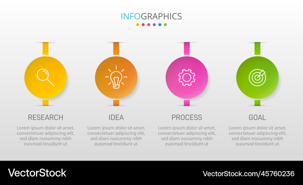 Vertical infographic design with icons and 4 Vector Image