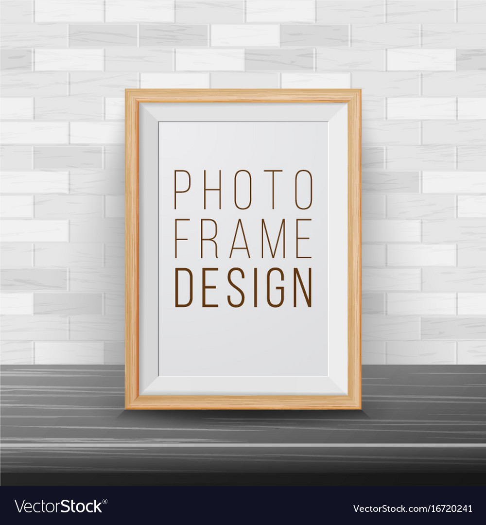 3d photo frame rectangular template Royalty Free Vector