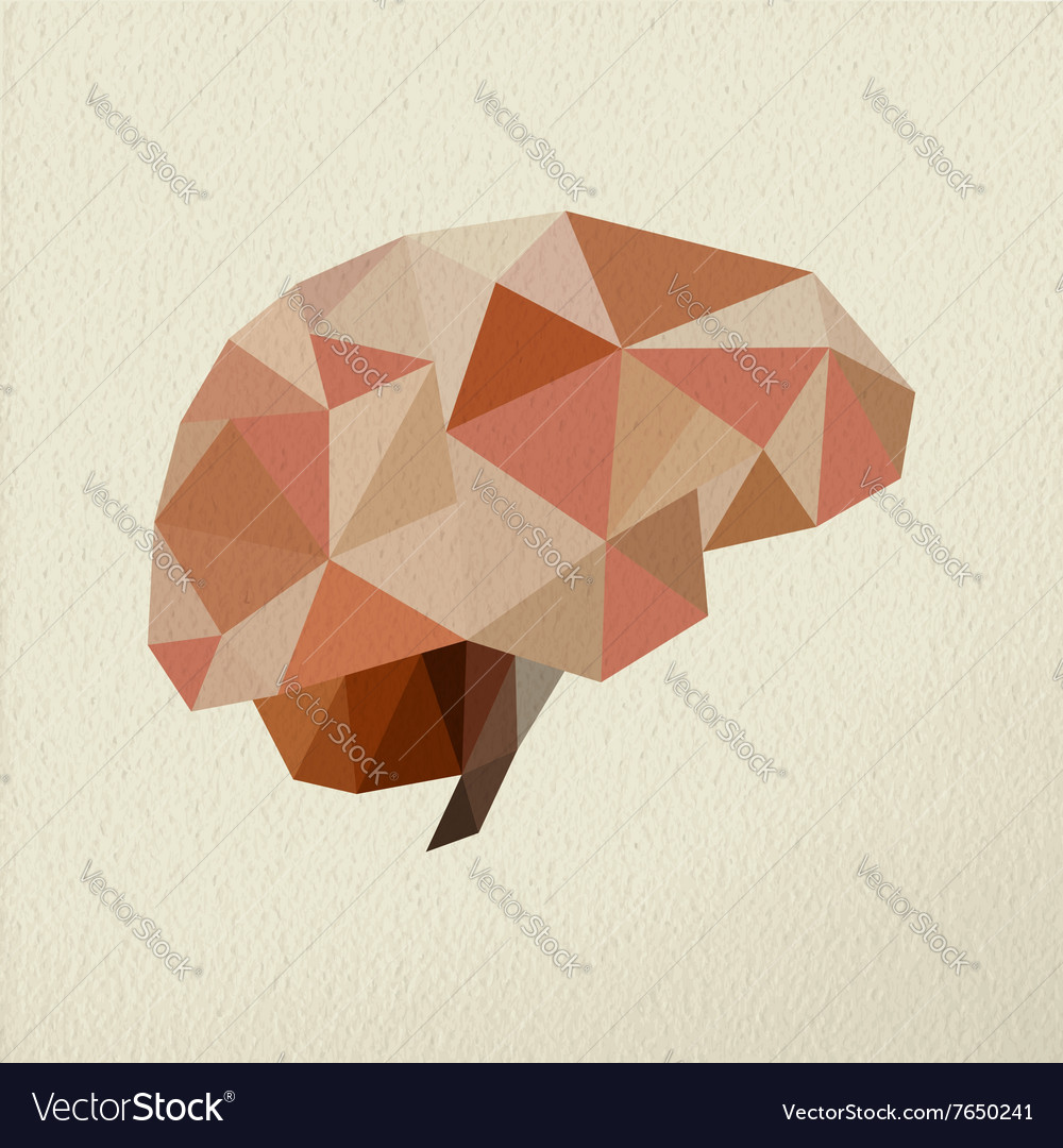 Abstract brain low poly concept Royalty Free Vector Image