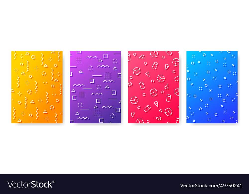 Abstract geometric patterns gradients covers Vector Image