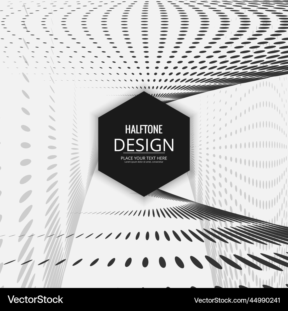 Black white geometric background with halftone Vector Image