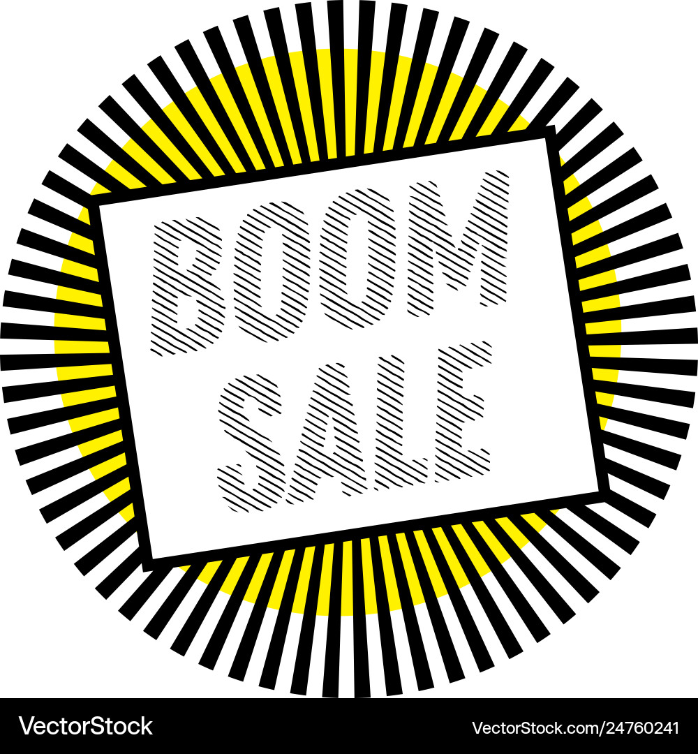Boom sale stamp on white Royalty Free Vector Image