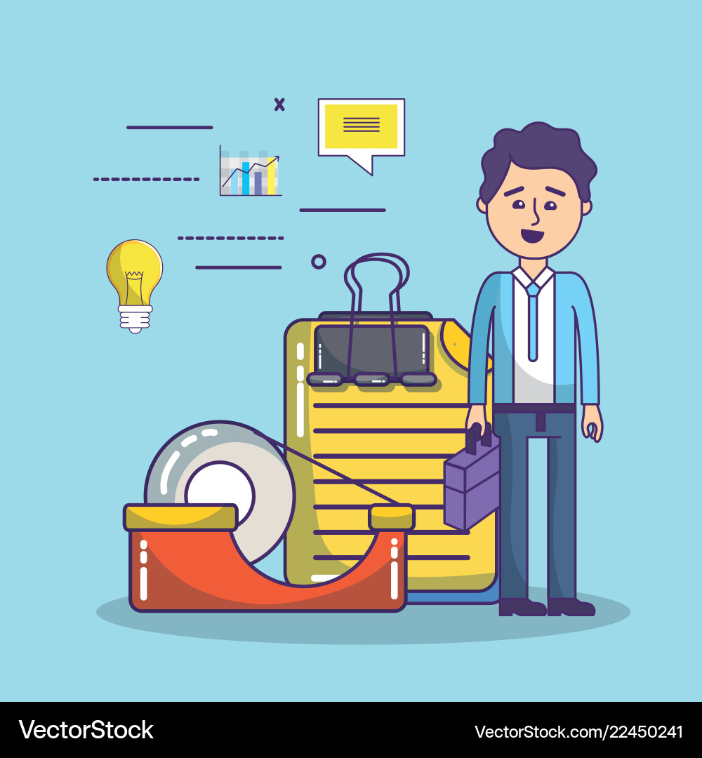 Business office employee workspace cartoon Vector Image