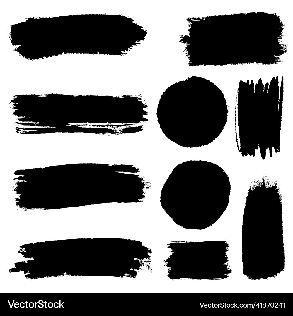 Collection of brush hand drawn graphic element Vector Image