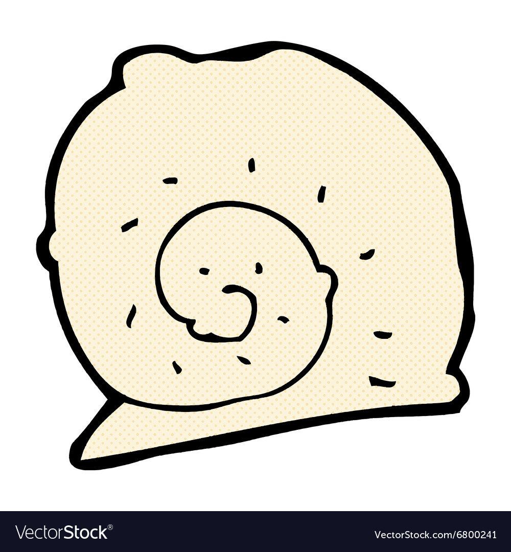 Comic cartoon snail shell Royalty Free Vector Image