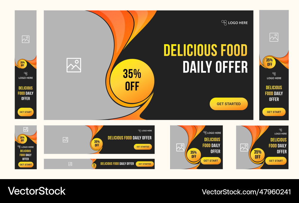 Creative multipurpse set of food web banner design