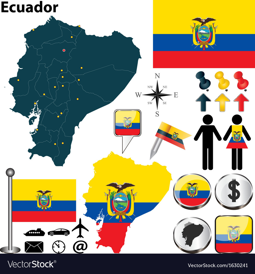 Ecuador map Royalty Free Vector Image - VectorStock