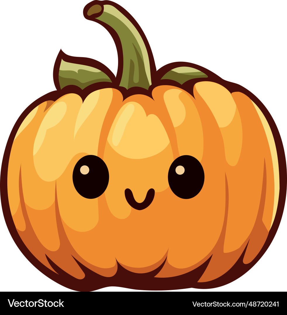 Halloween kawaii adorable pumpkin Royalty Free Vector Image