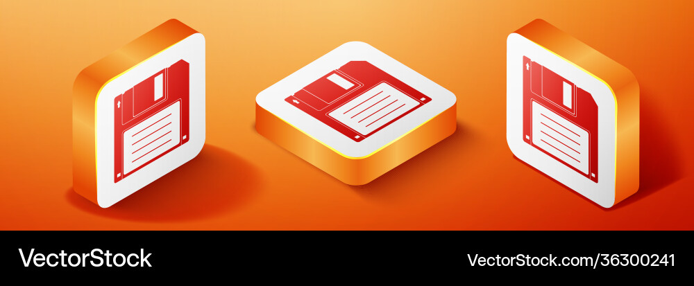 Isometric floppy disk for computer data storage Vector Image