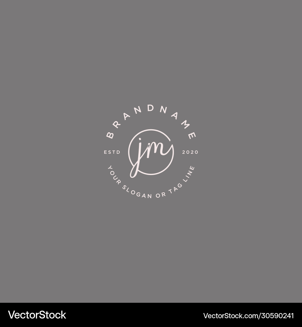 Jm letter feminine logo design Royalty Free Vector Image