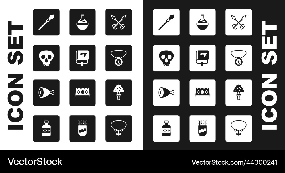 Set medieval arrows viking book skull spear Vector Image
