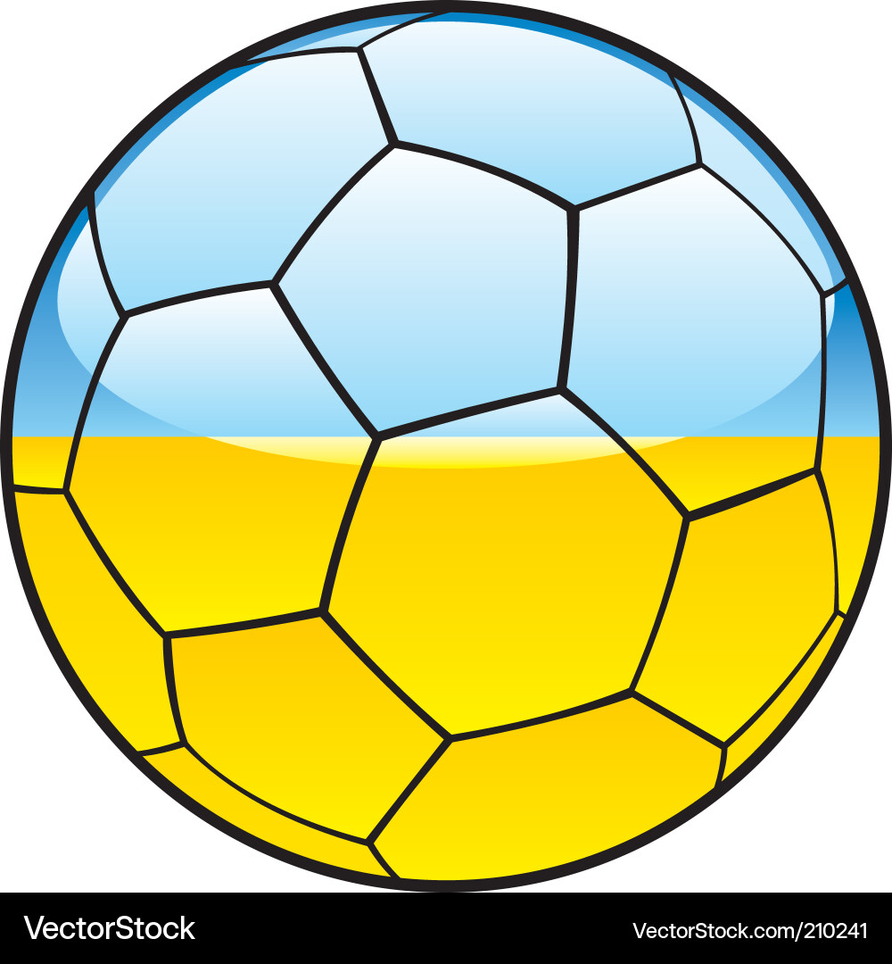 Ukraine flag on soccer ball Royalty Free Vector Image