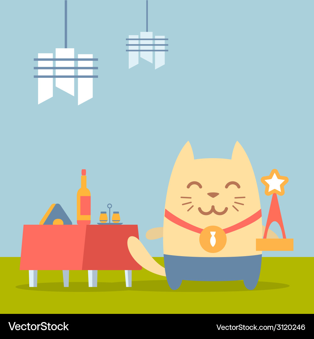 Character winner with a medal colorful flat Vector Image