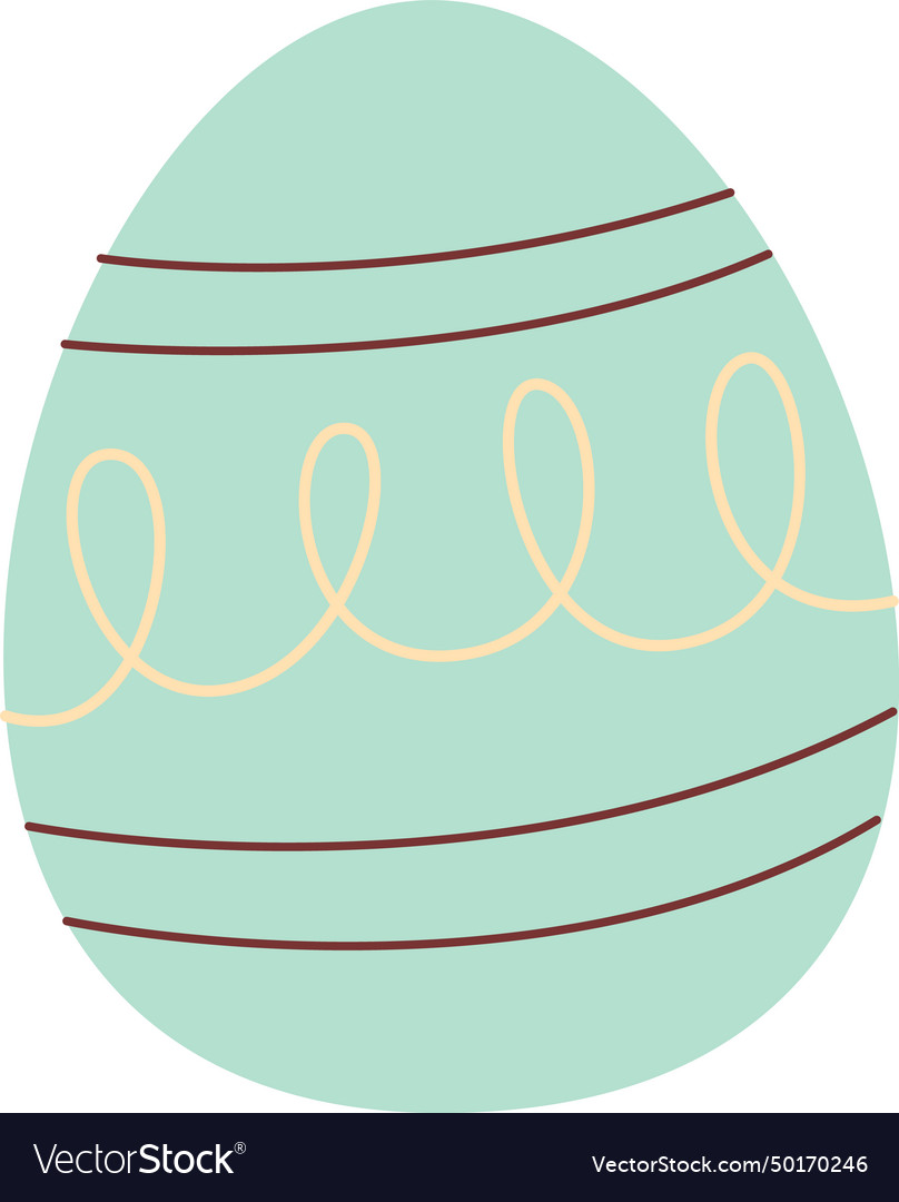 Easter egg with lines Royalty Free Vector Image