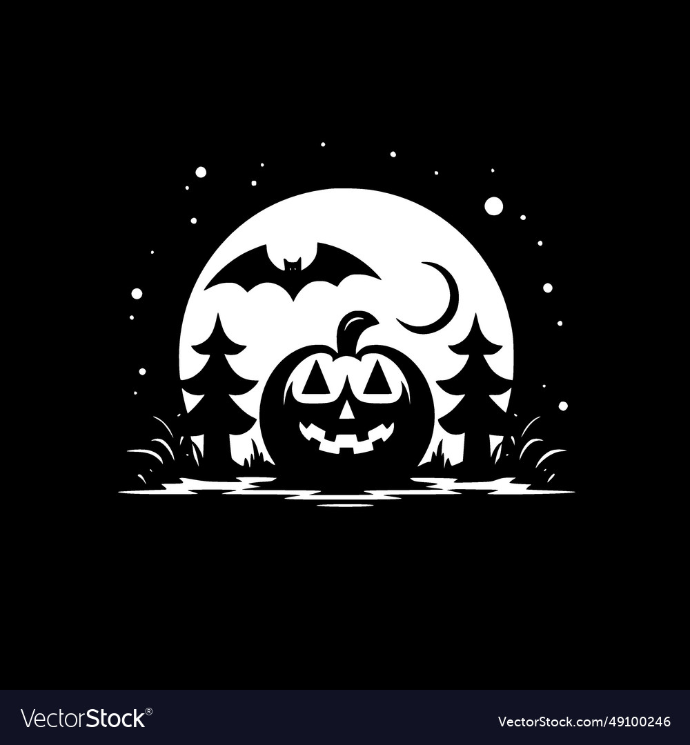Halloween - black and white Royalty Free Vector Image