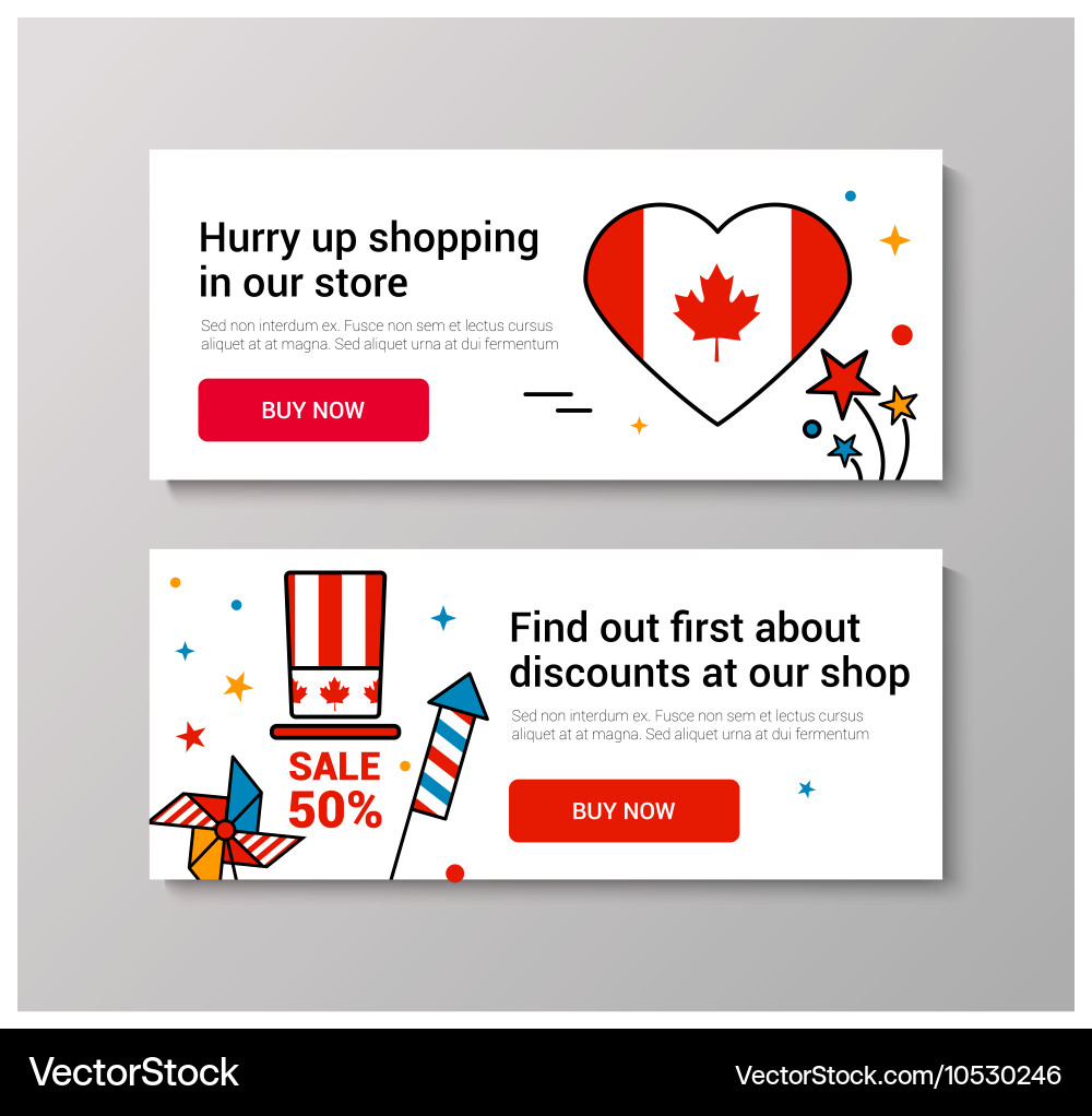 Happy canada day 1st july celebration banners set Vector Image