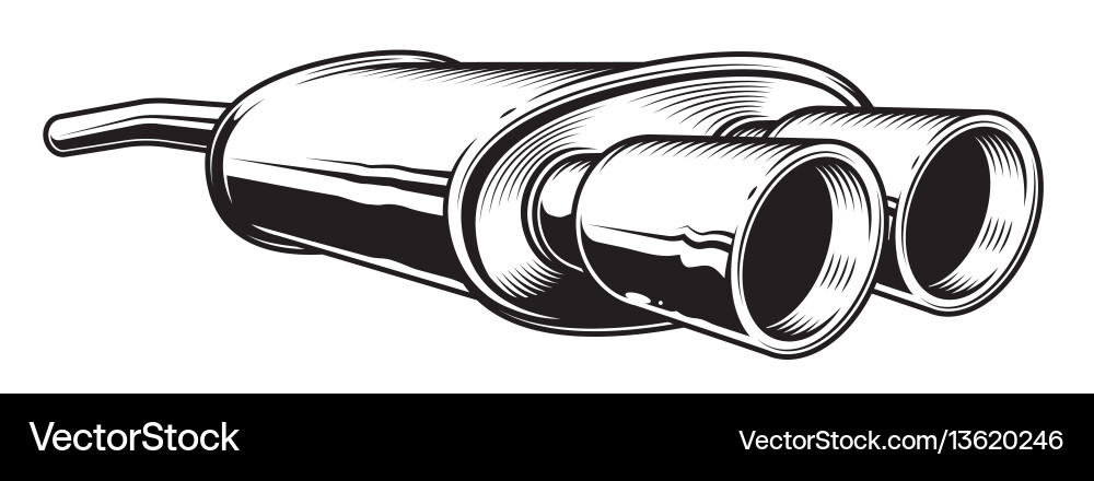 Isolated monochrome car exhaust Royalty Free Vector Image