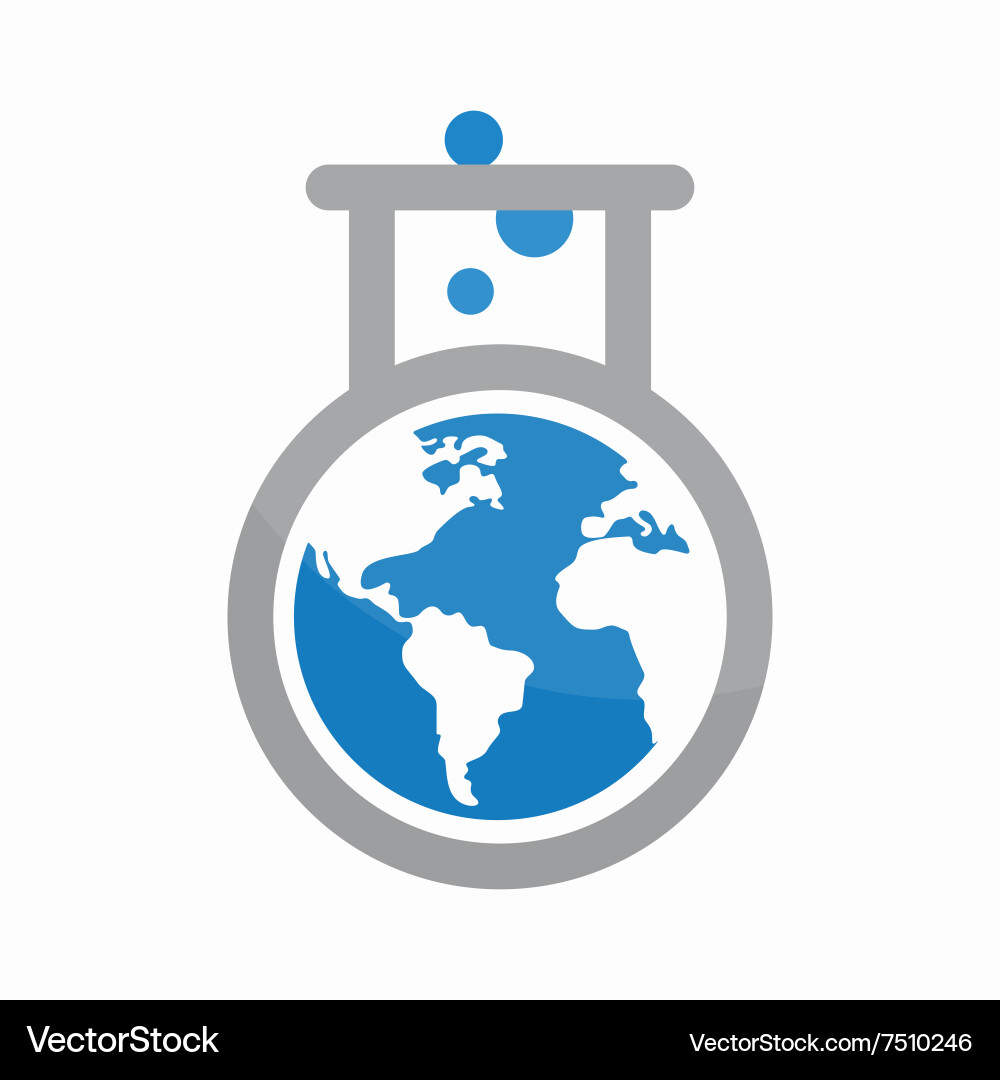 Logo combination of a earth and lab Royalty Free Vector