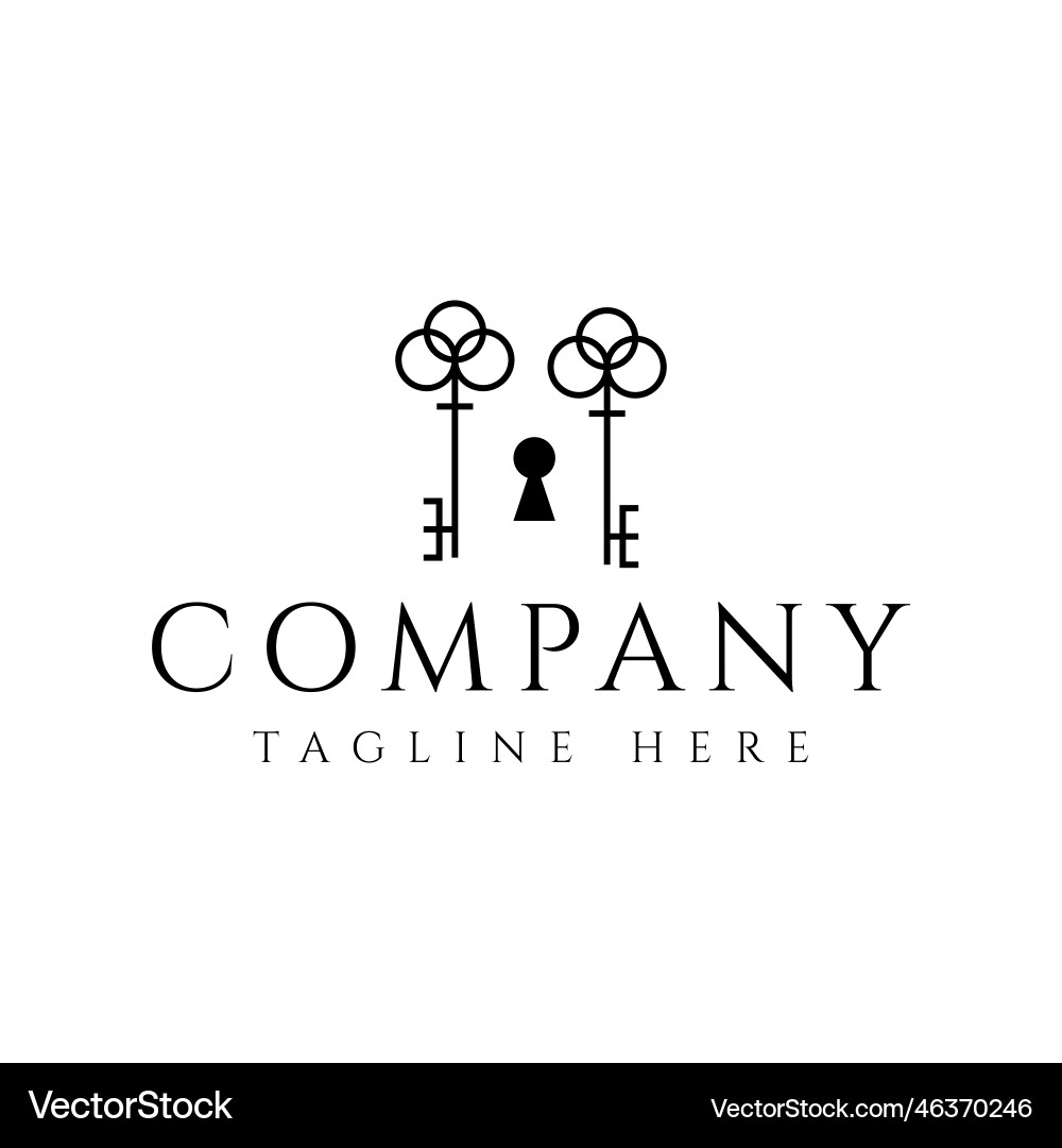 Luxury key logo design real estate logo Royalty Free Vector