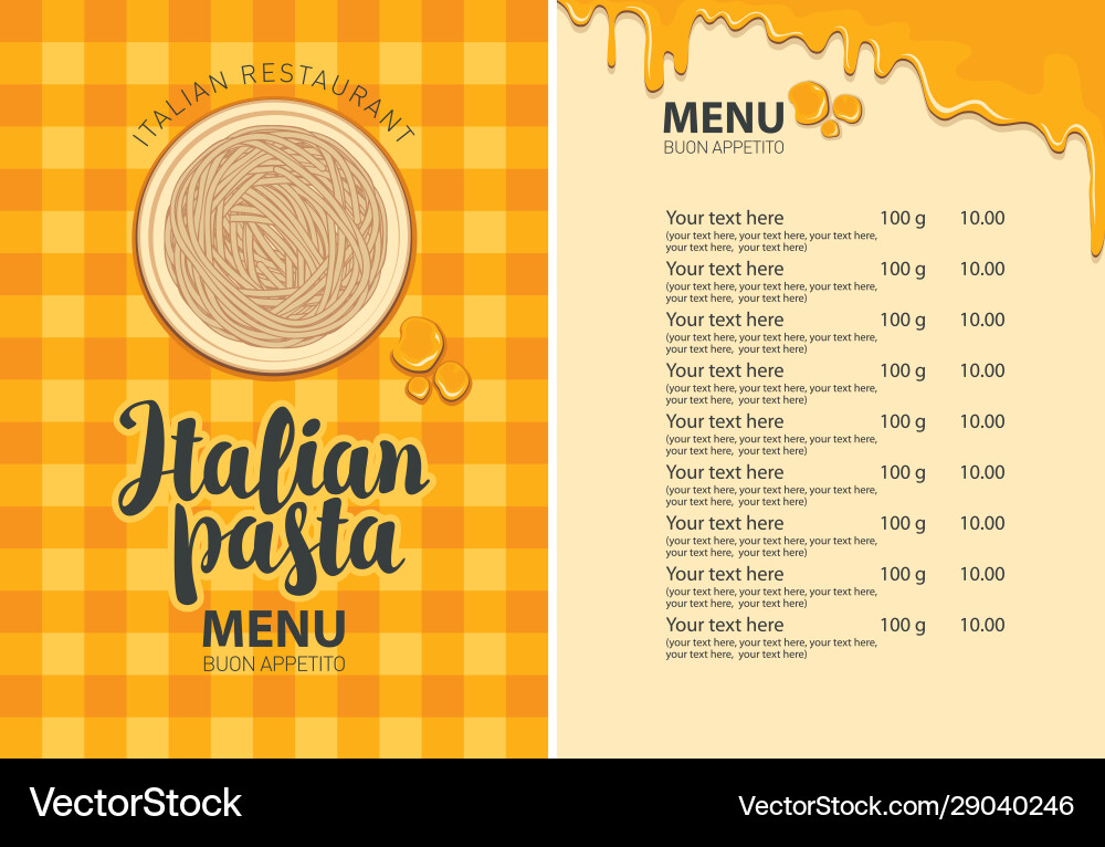 Italian Menu Background Design