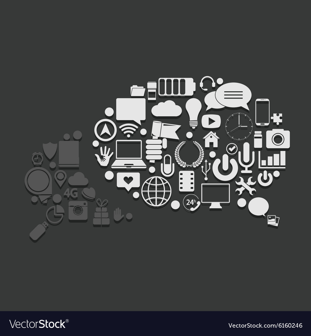 Modern bubble speech icons set Royalty Free Vector Image