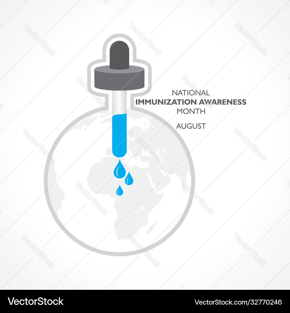 National immunization awareness month observed Vector Image