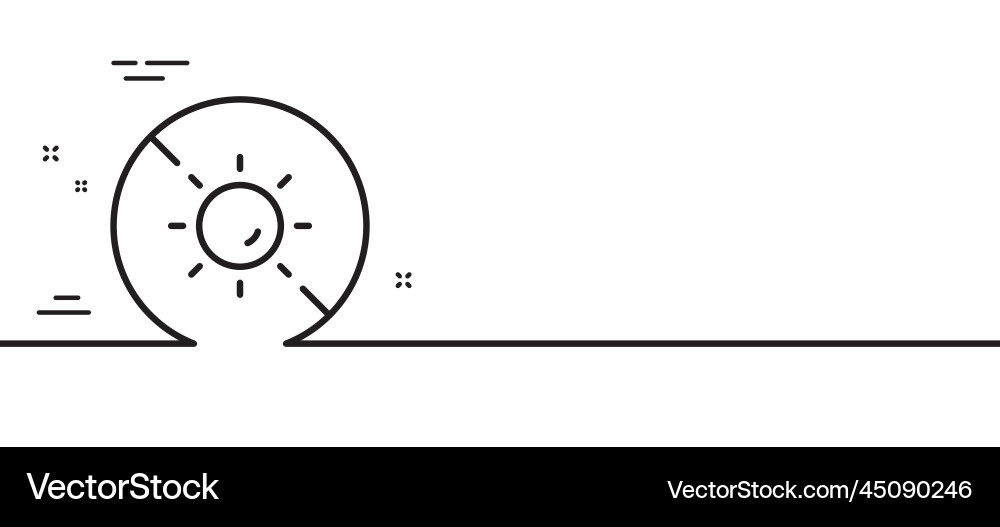 No sun line icon uv protect sign Royalty Free Vector Image