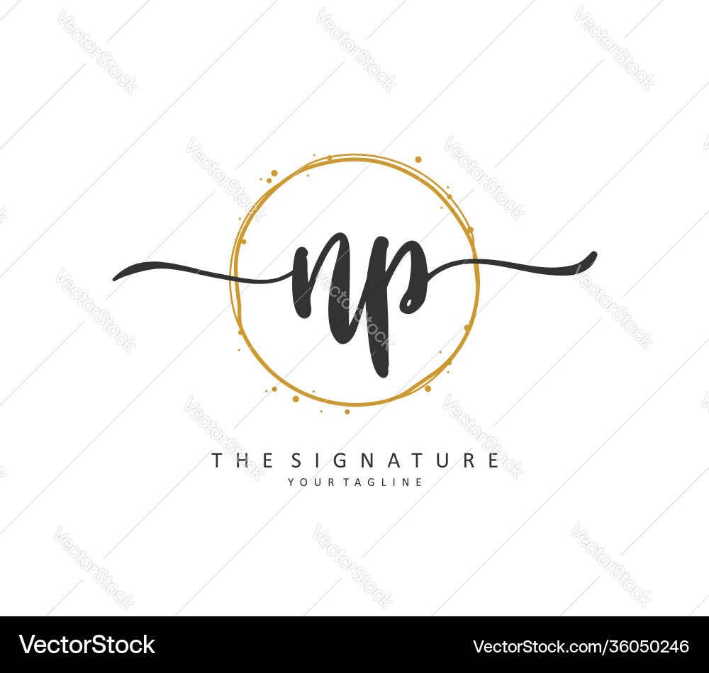 Np initial letter handwriting and signature logo Vector Image