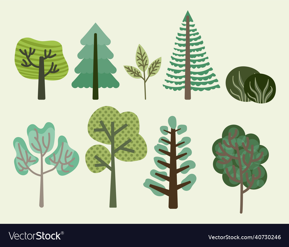 Set of trees Royalty Free Vector Image - VectorStock