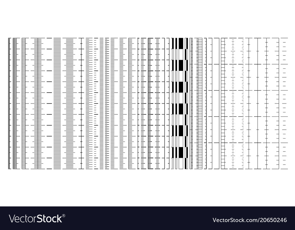Various ruler scales size indicators meters Vector Image