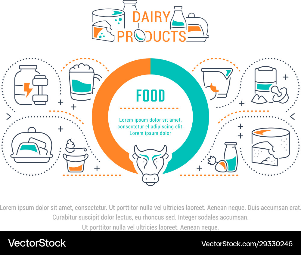 Website banner and landing page dairy products Vector Image