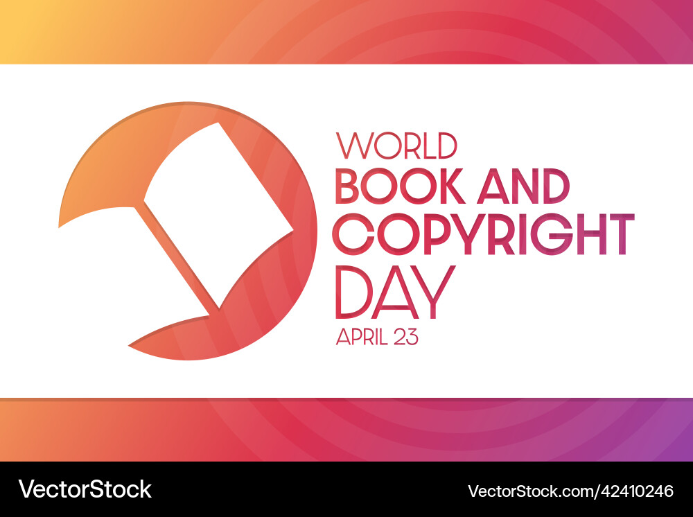 World book and copyright day april 23 Royalty Free Vector