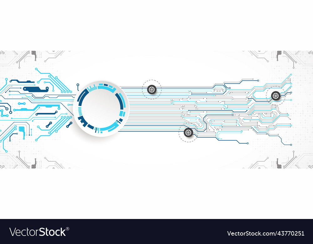 Abstract Technology Circuit Board Communication Vector Image