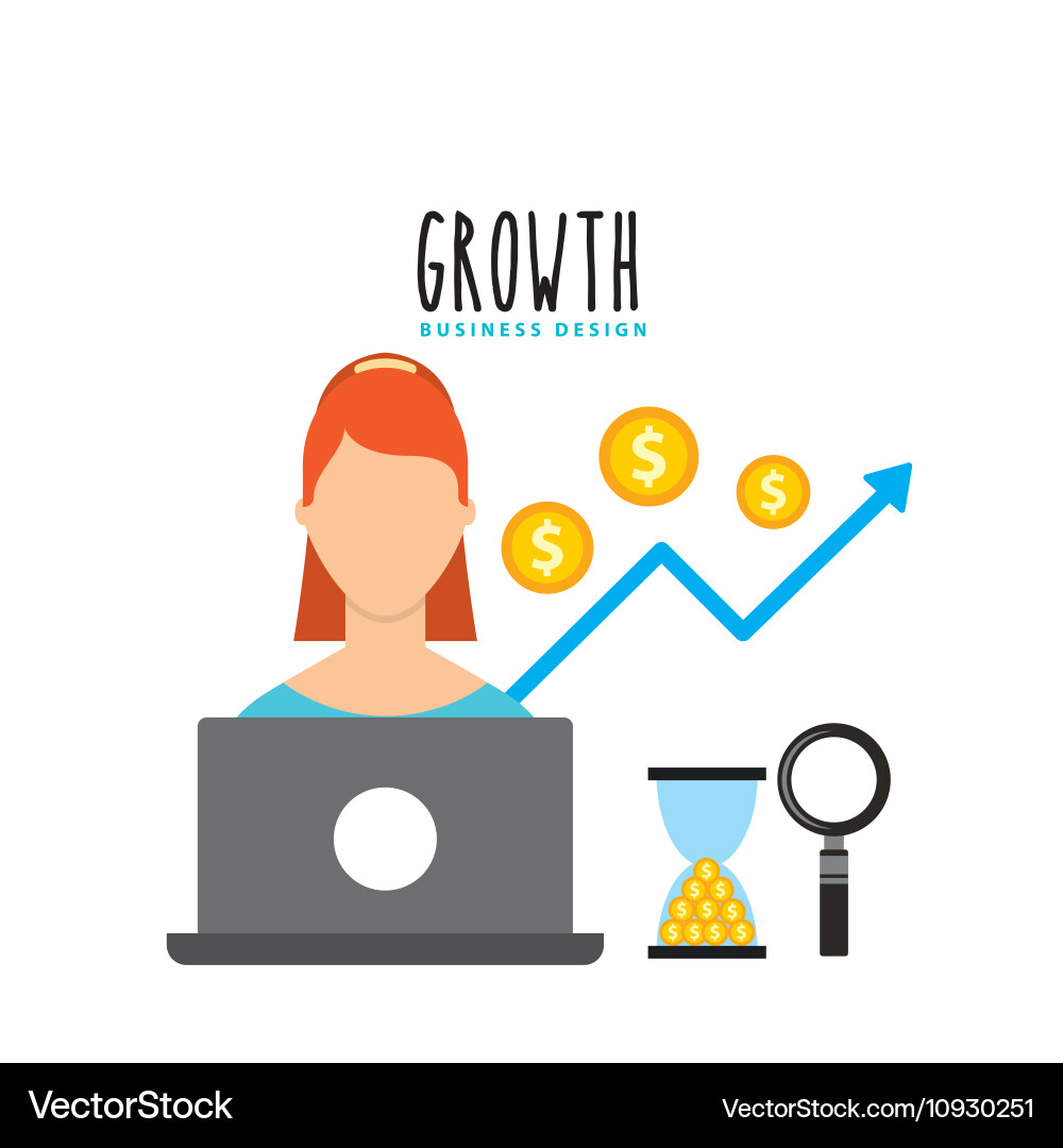 Business growth funds flat icons Royalty Free Vector Image