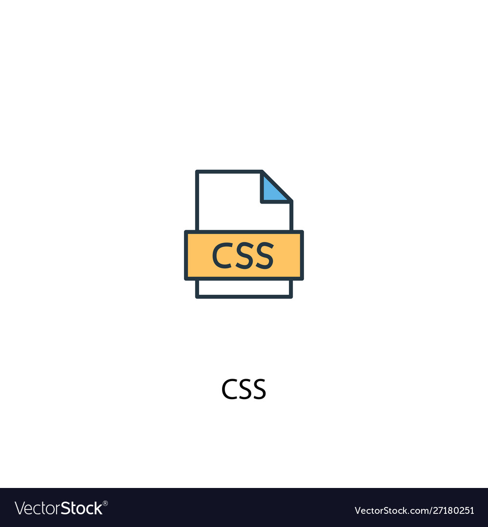 Css concept 2 colored line icon simple yellow Vector Image