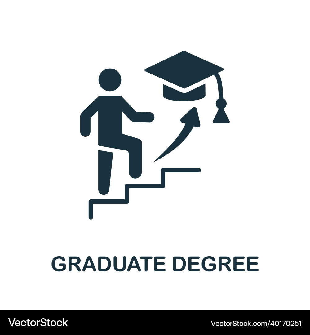 Graduate degree icon monochrome sign from Vector Image
