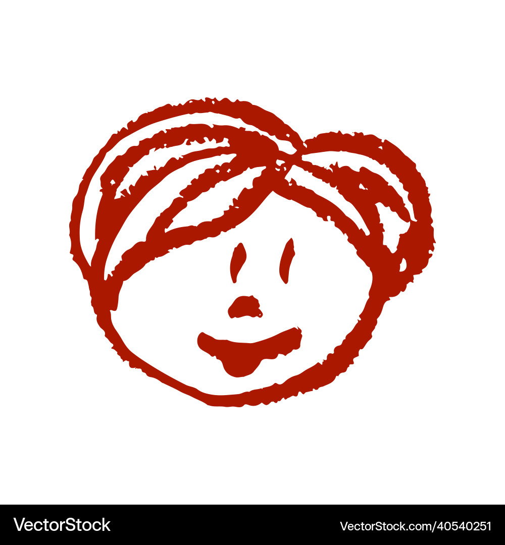 Icon in hand draw style drawing with wax crayons Vector Image