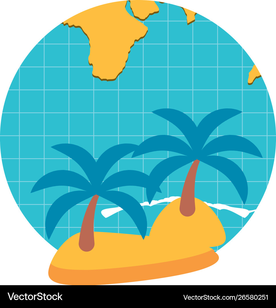 Island beach in world planet earth Royalty Free Vector Image