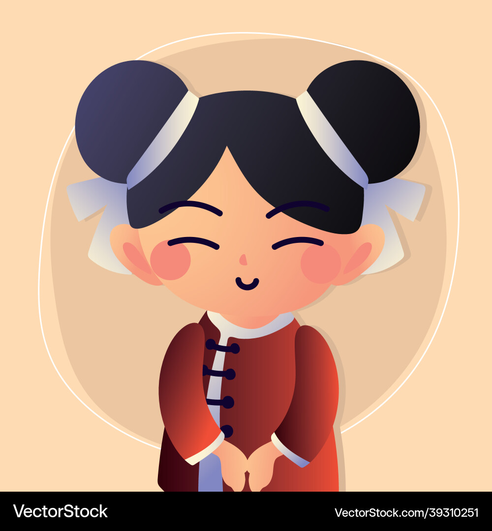 Japanese woman smiling Royalty Free Vector Image