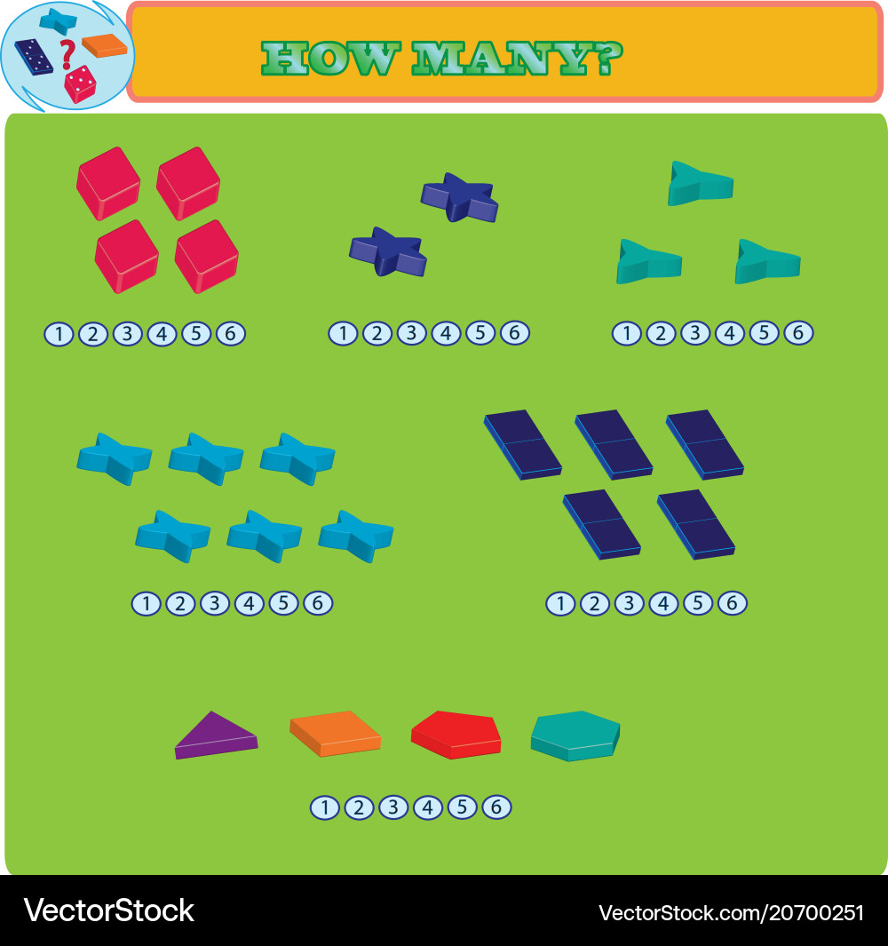 Logical task how many figures in each group Vector Image