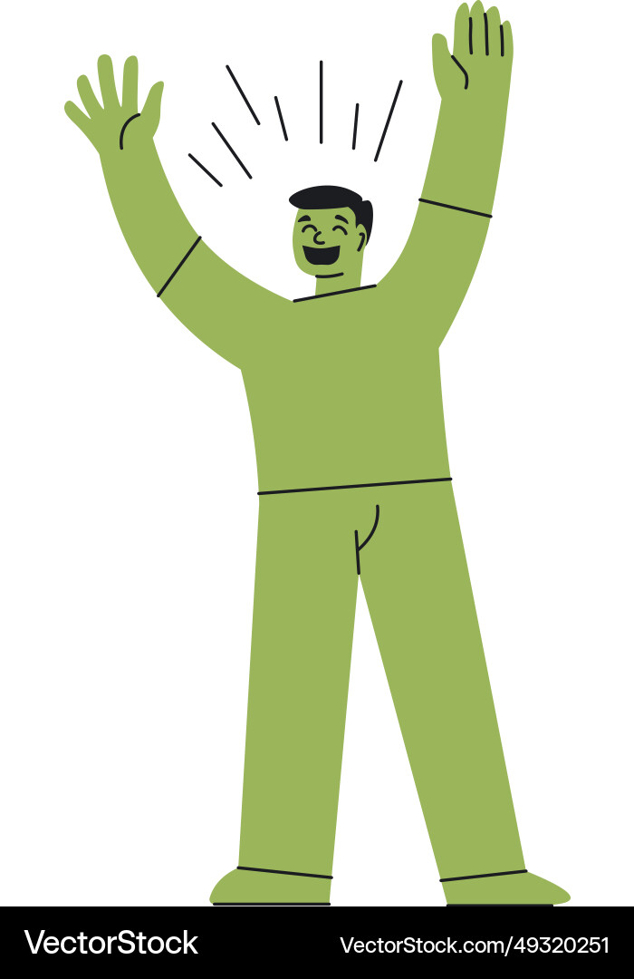 Man personage expressing joy emotion happy boy Vector Image