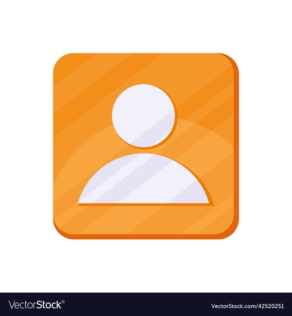 User profile app button Royalty Free Vector Image