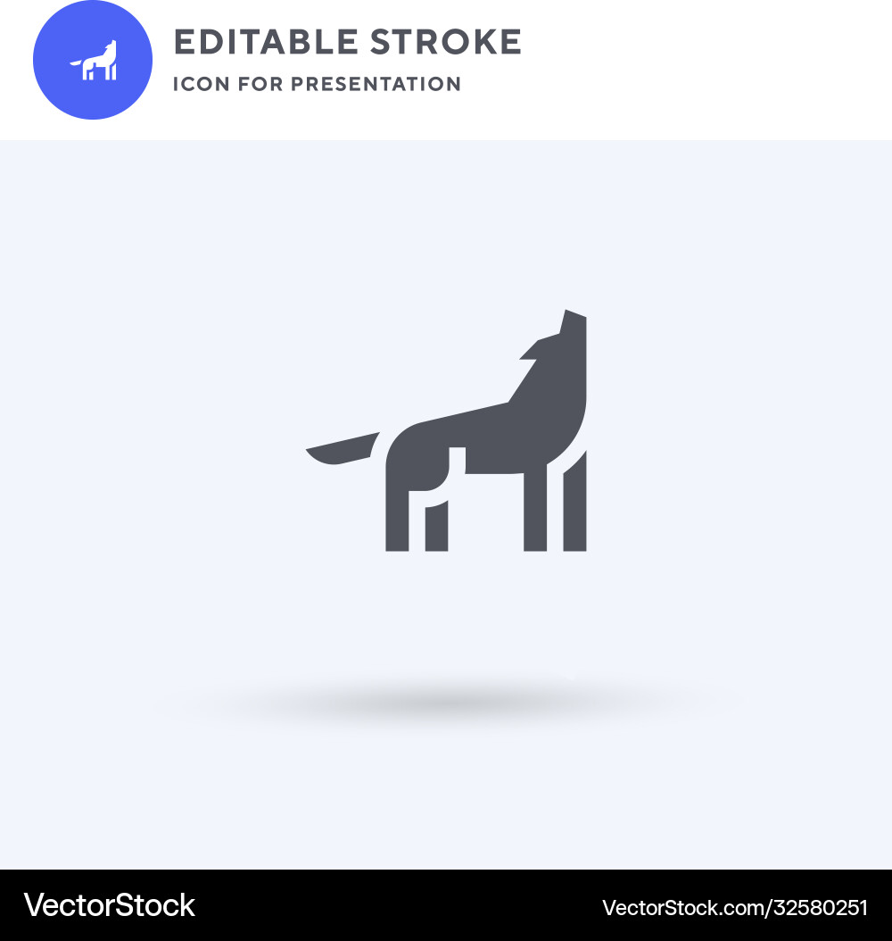 Wolf icon filled flat sign solid Royalty Free Vector Image