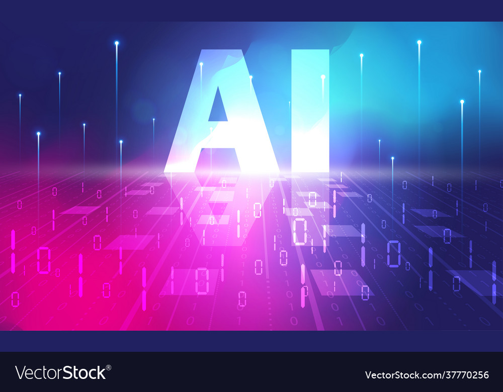 Ai artificial intelligence abstract background Vector Image