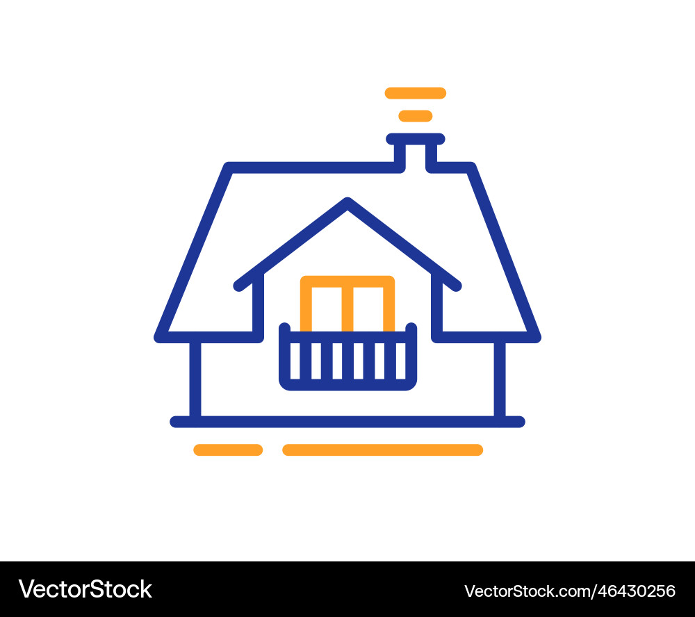 Balcony line icon building balconet sign Vector Image