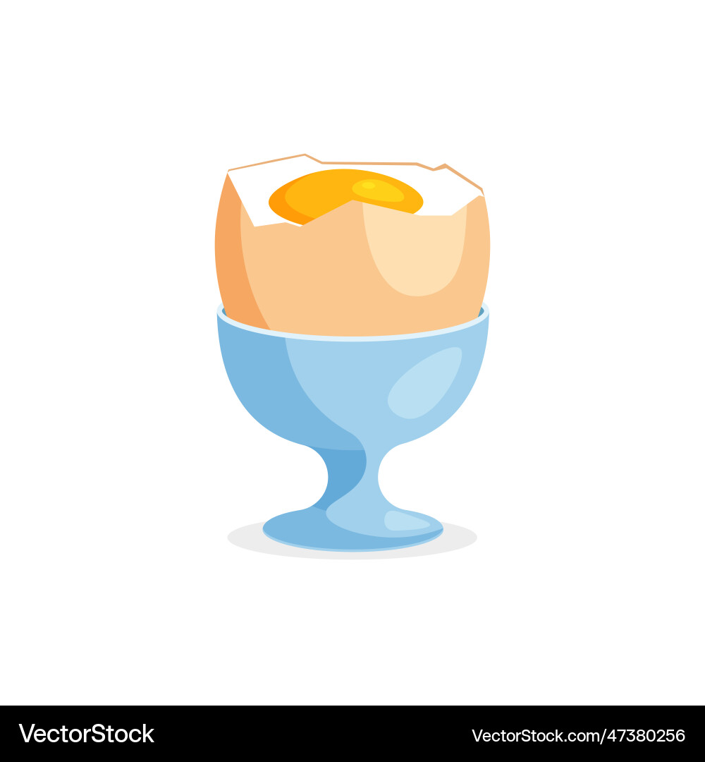 Boiled egg in a holder isolated on white Vector Image