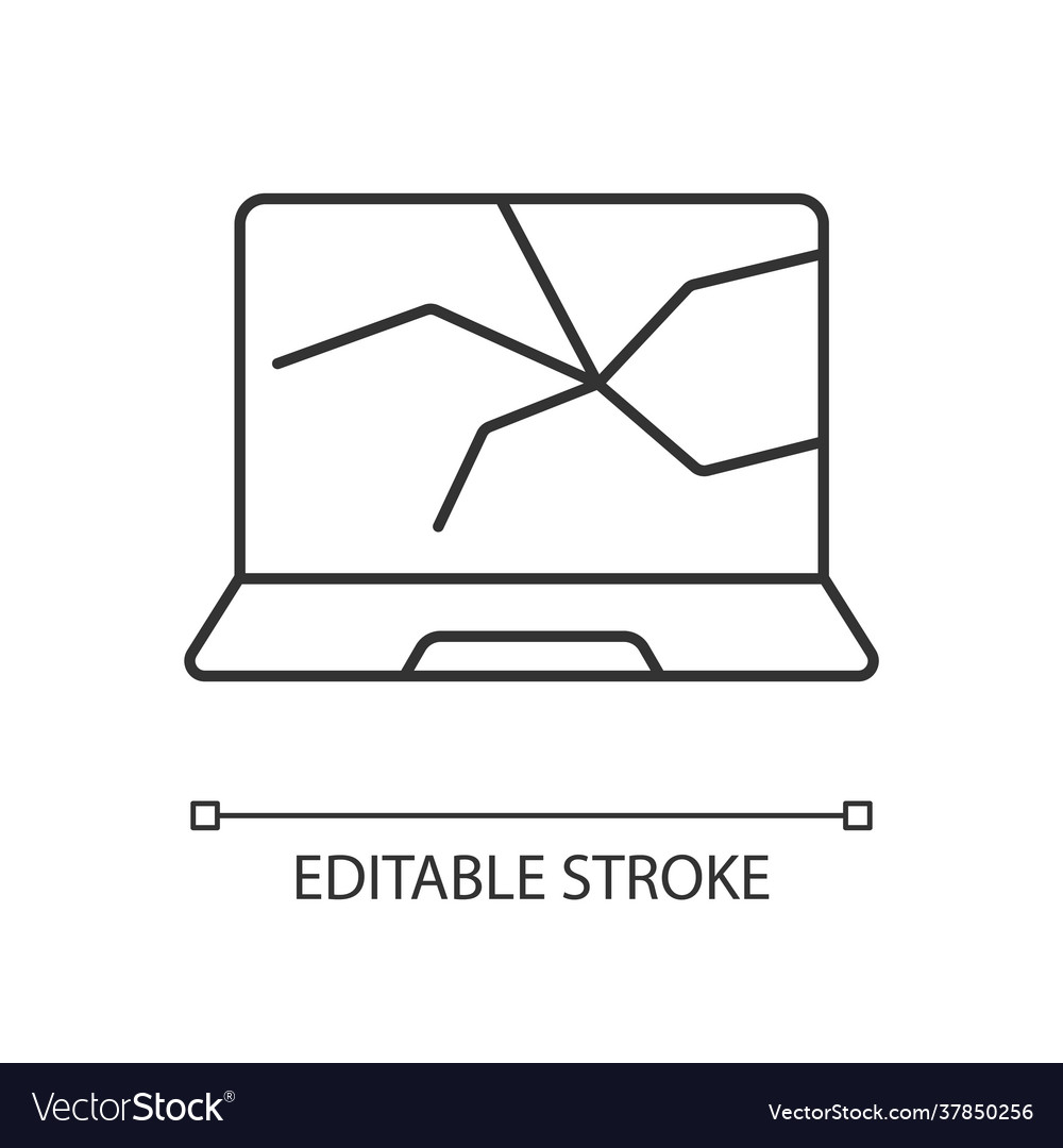 Broken screen linear icon Royalty Free Vector Image